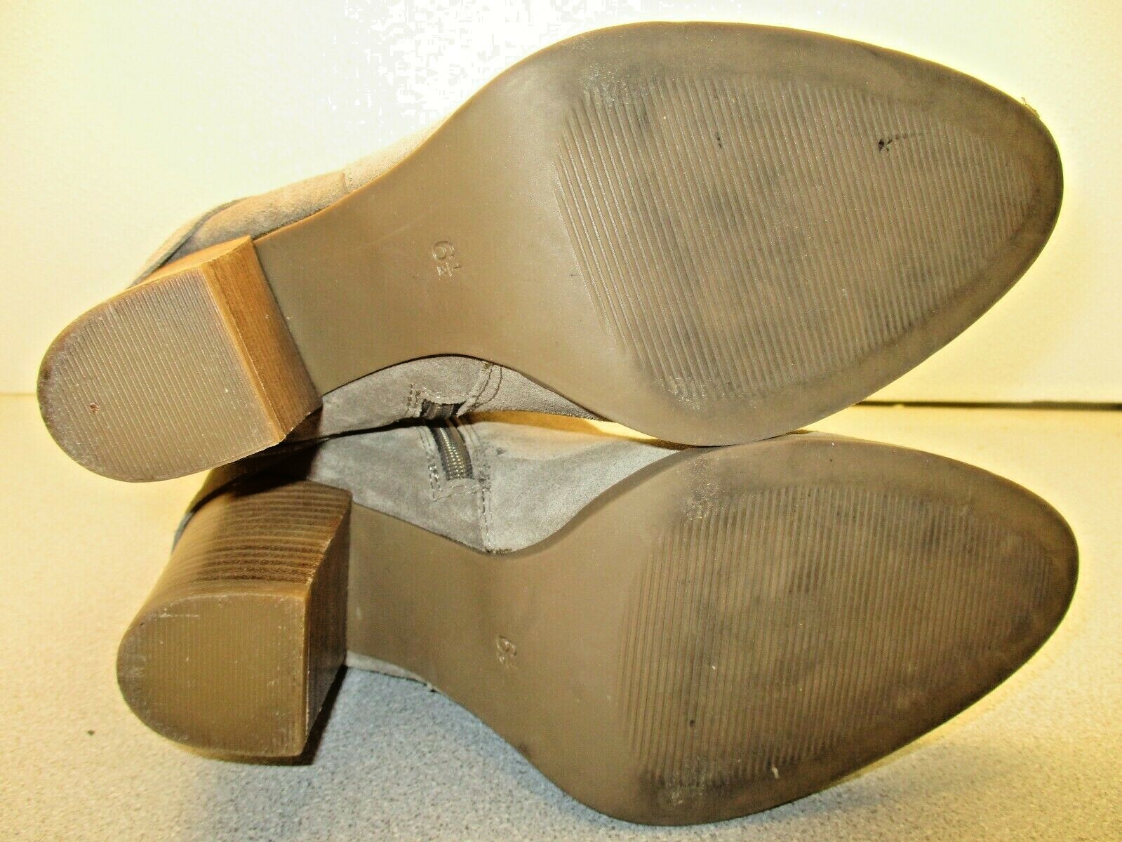 Franco Fortini "Carly" Taupe Leather Heal Straps Zip Ankle Boots WMS ...