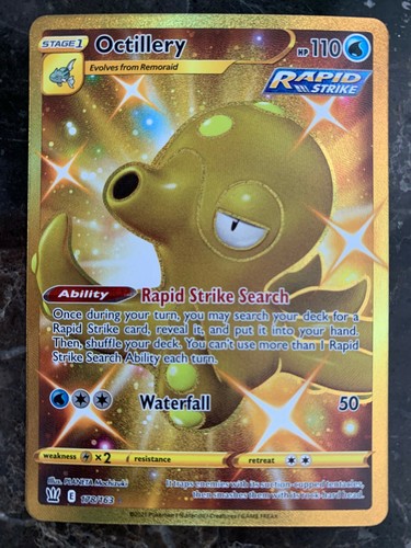 Pokemon Battle Styles - OCTILLERY GOLDEN SECRET RARE - 178/163 - NM/M ...