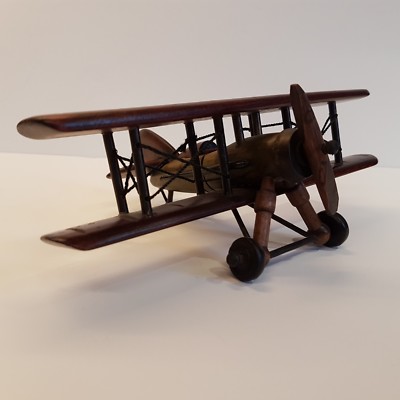 Biplane WW1, Vintage, Desk Model, Wooden, Hand Made, from 1960's | eBay