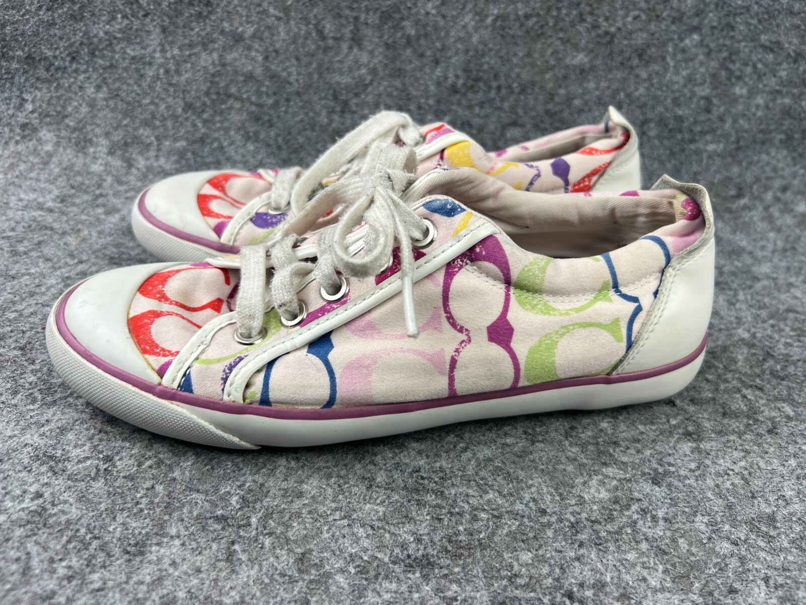 Coach Barrett Sneakers Women's 6.5B White Colorful Si… - Gem