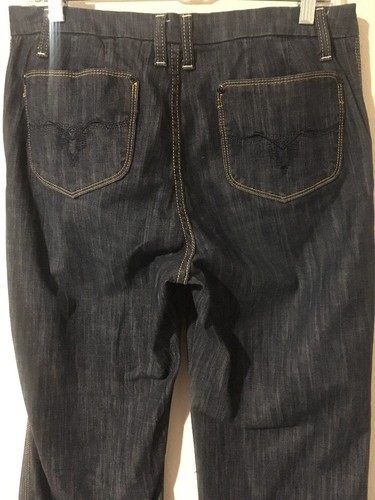 Zena Women's Five Pocket Bootcut Dark Blue/Gray Jeans Size 10 - 33WX33L ...