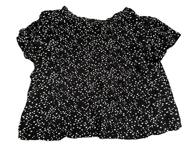 Zara Trafaluc Black Lined Starry Blouse-Workwear-Casual-Comfort-Cute ...