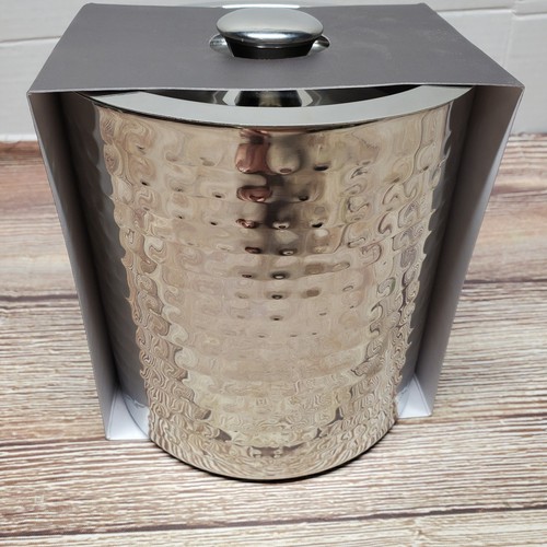 NEW Houdini Silver Chrome Ice Cube Bucket with Tongs Cocktail Bar ...