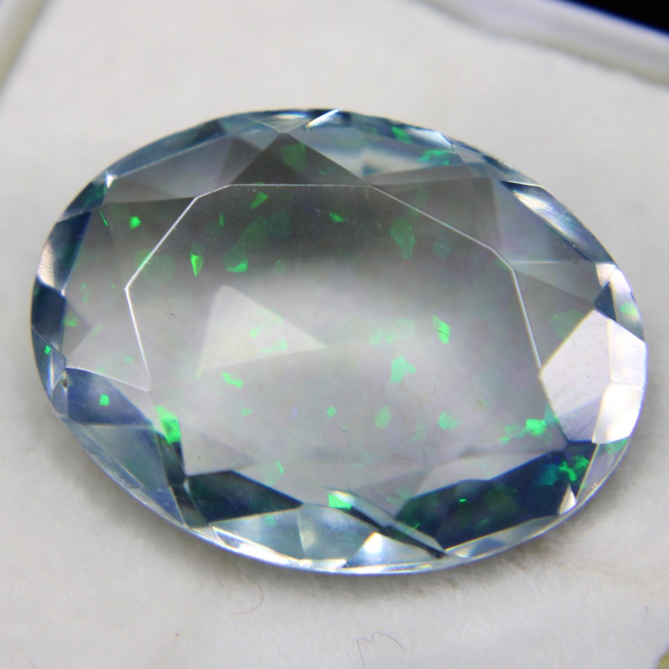 11.10 Ct Oval Cut Fire Opal Triplet Multi Color Loose Gemstones ...