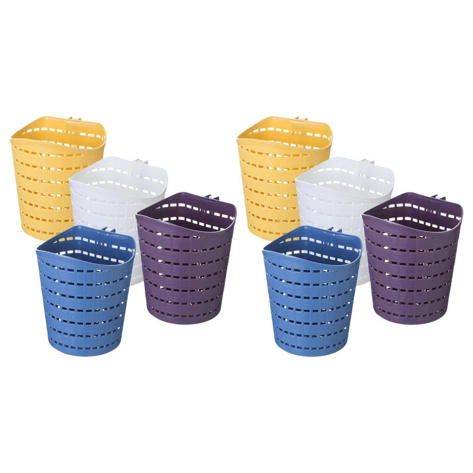 8pcs Plastic Hanging Baskets: Kitchen Bathroom Hanging Storage ...
