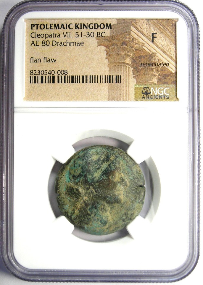 Cleopatra VII 80 Drachmae Diobol Coin 51-30 BC Kleopatra - Certified ...