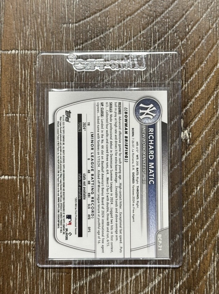 2025 Bowman Richard Matic Chrome Green Geometric Refractor 1st #90/99 ...