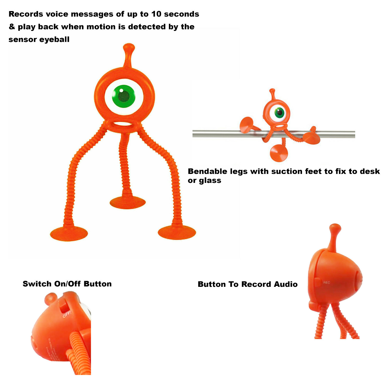 Echo Bot Kids Flexible Alien Voice Messenger MEL Toy Recorder Christmas ...