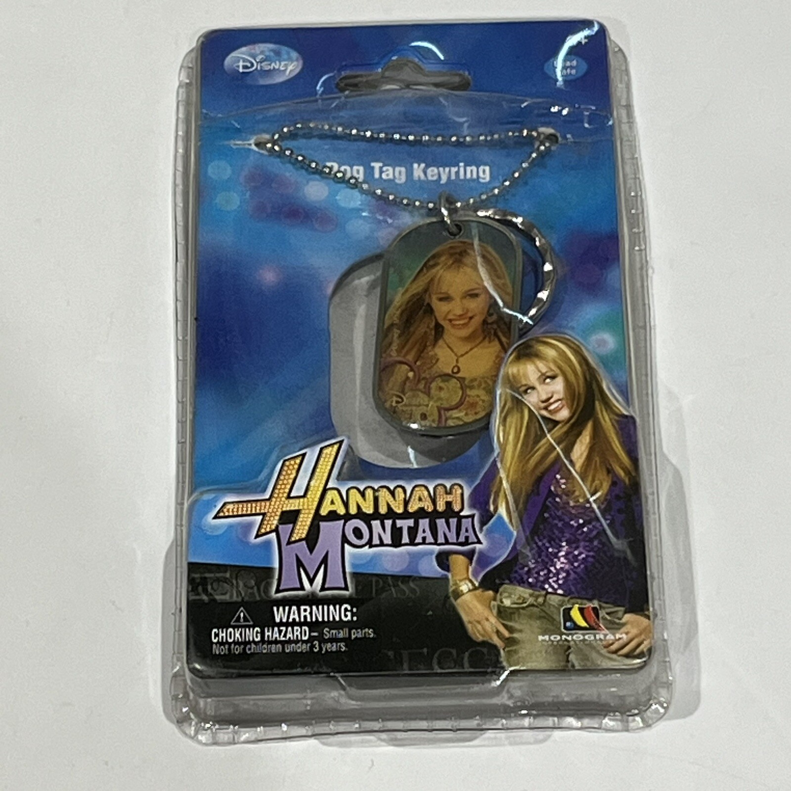 Disney Hannah Montana Miley Cyrus Sealed Dog Tag Keyring Damaged ...