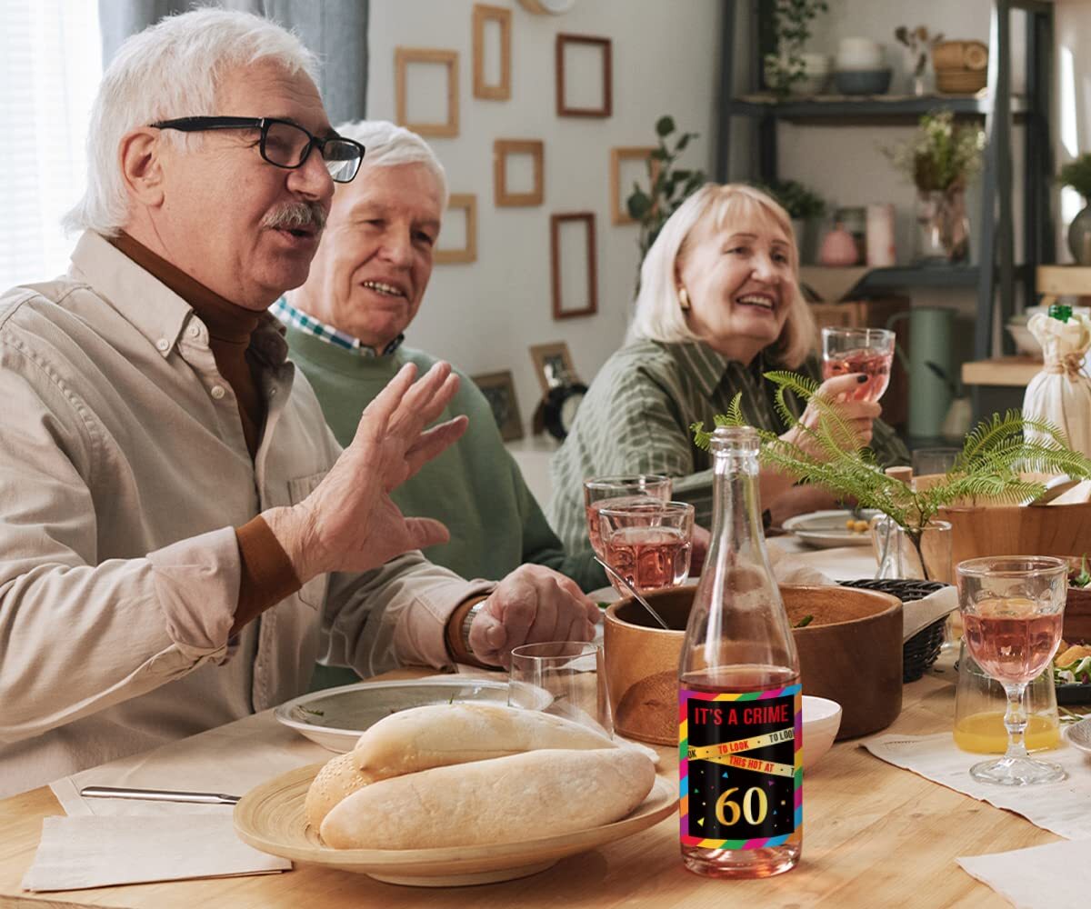 60th Birthday Wine Labels - Set of 6 Commemorative Nature 60th Birthday ...