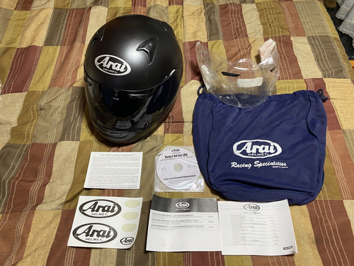 Arai RX-Q Matte Black Motorcycle Helmet Snell Smoked and Clear Visor ...