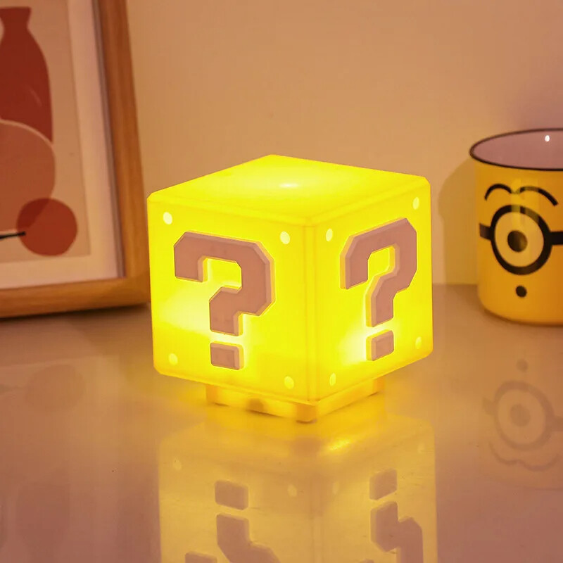 Super Mario Night Ligh Question Block LED Bedside Lamp Toy Gift ...