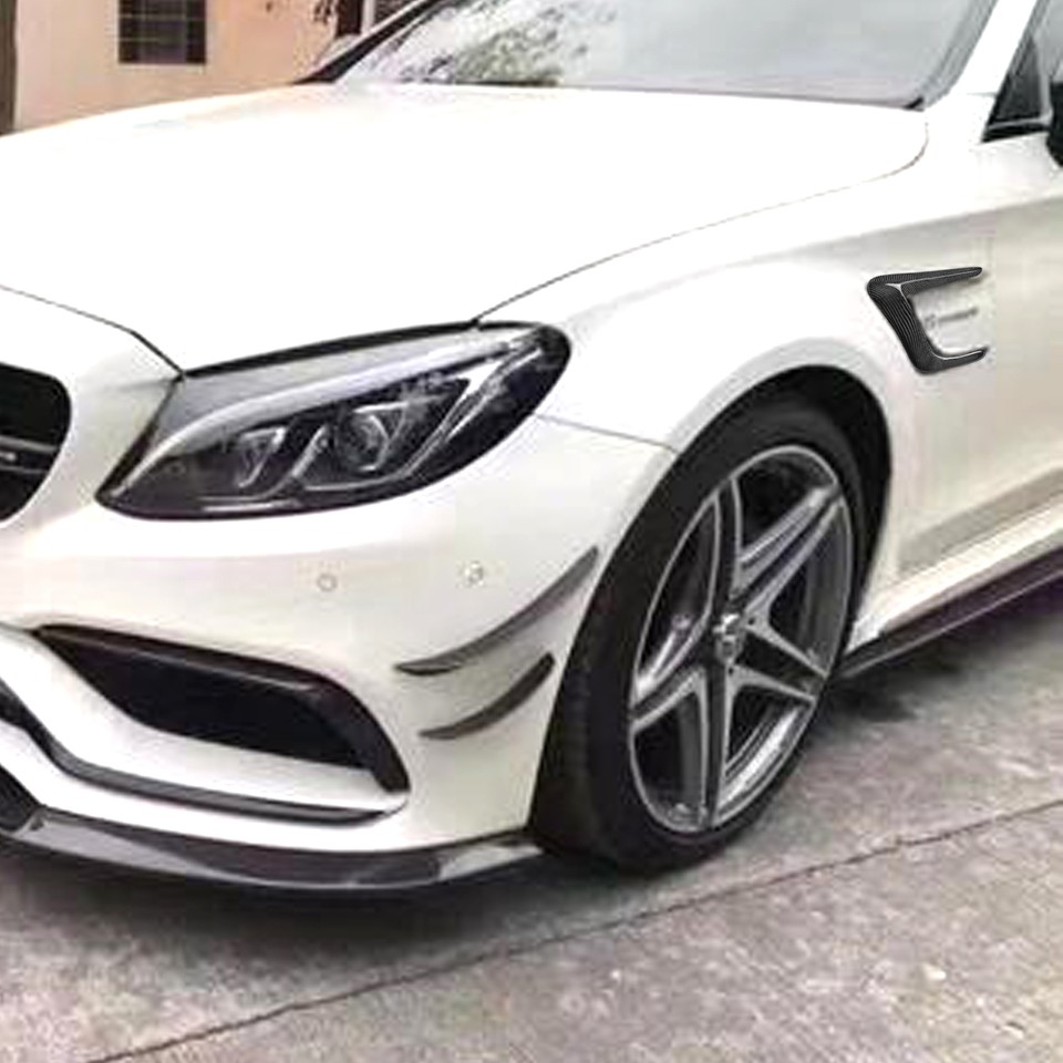 Fit Benz C-Class W205 C63 AMG 2015-19 Carbon Fiber Side Fender Scoop ...