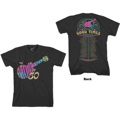 The Monkees T Shirt Guitar Discography Band Logo Official Mens Black XL ...