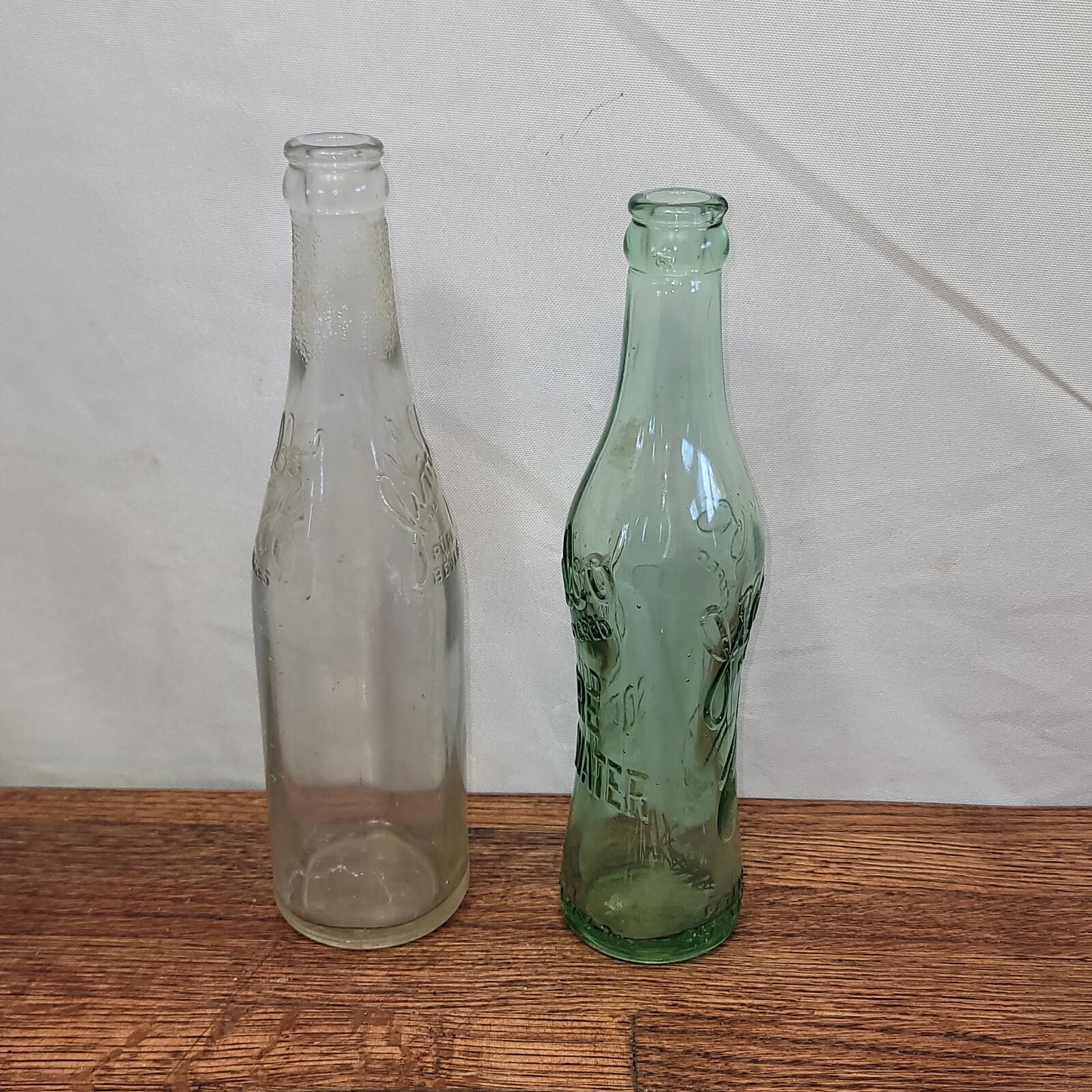 Pair antique Jimbo Soda Water Bottle Pure Beverage Embossed Glass ...