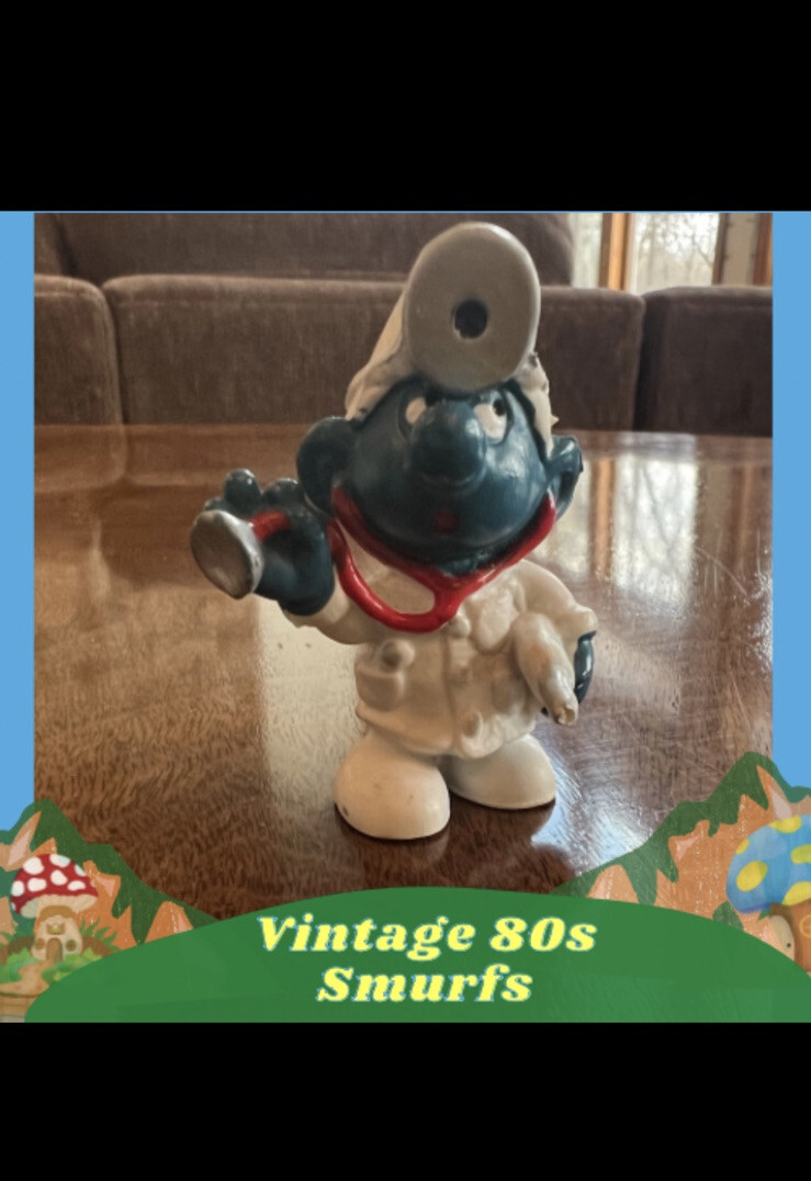 Smurfs Figure 1980 W Germany Schleich Peyo PVC Figurine Medical Doctor ...