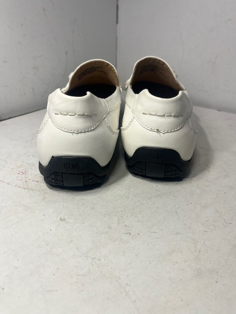 Stacy Adams White Moc Toe Braided Strap Slip On Loafers Sz 9M | eBay UK