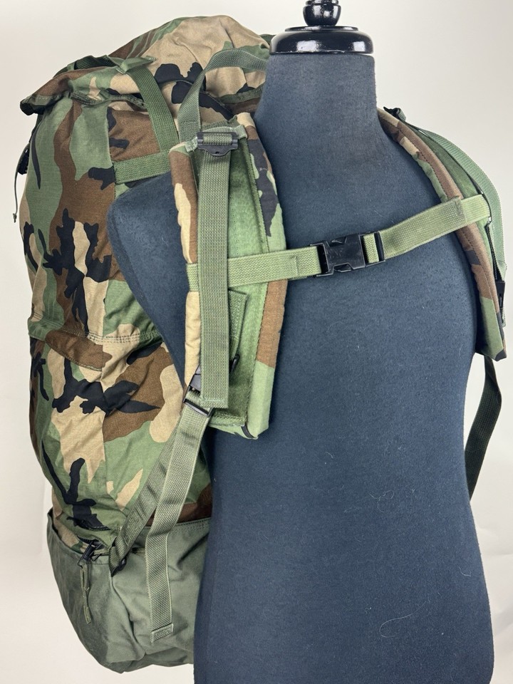 USGI Woodland Camo Large Equipment Bag Backpack Main Pack EUC | eBay