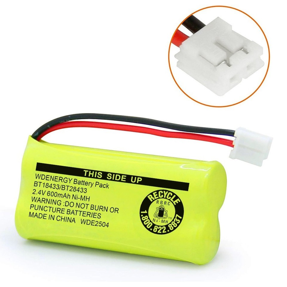 2 Pack BT18433 / BT28433 Battery Pack 2.4V 600mAh Ni-MH for Vtech ...