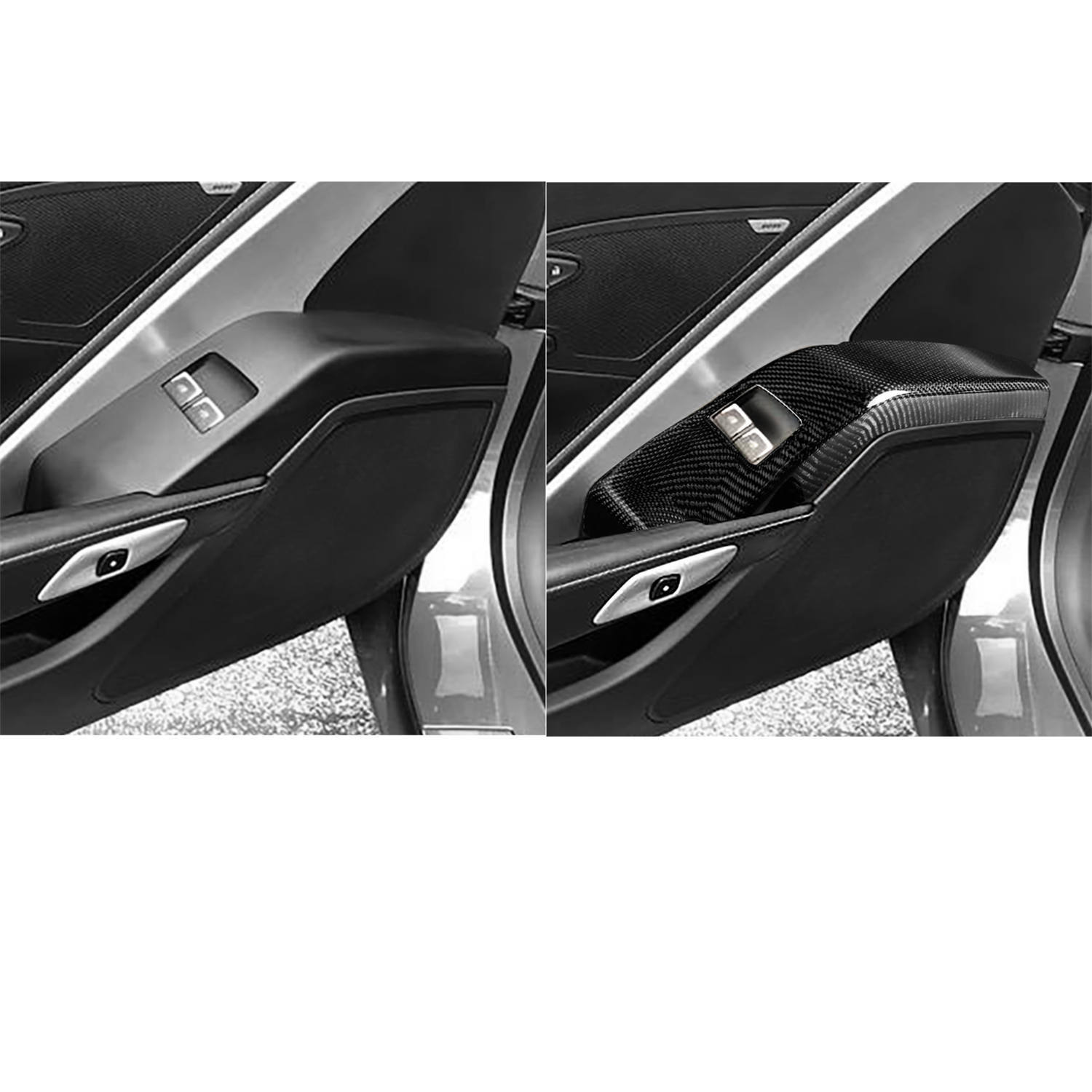 3Pcs/Set Window Lift Switch Panel Carbon Fiber Covers Trim For Corvette ...