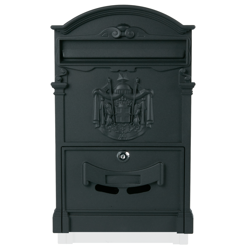 LARGE VINTAGE OUTDOOR LOCKABLE LETTER POST BOX MAILBOX WALL MOUNTED ...