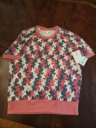 Lularoe Jane, Short Sleeve Sweatshirt, Americana Stars Red/White/Blue ...