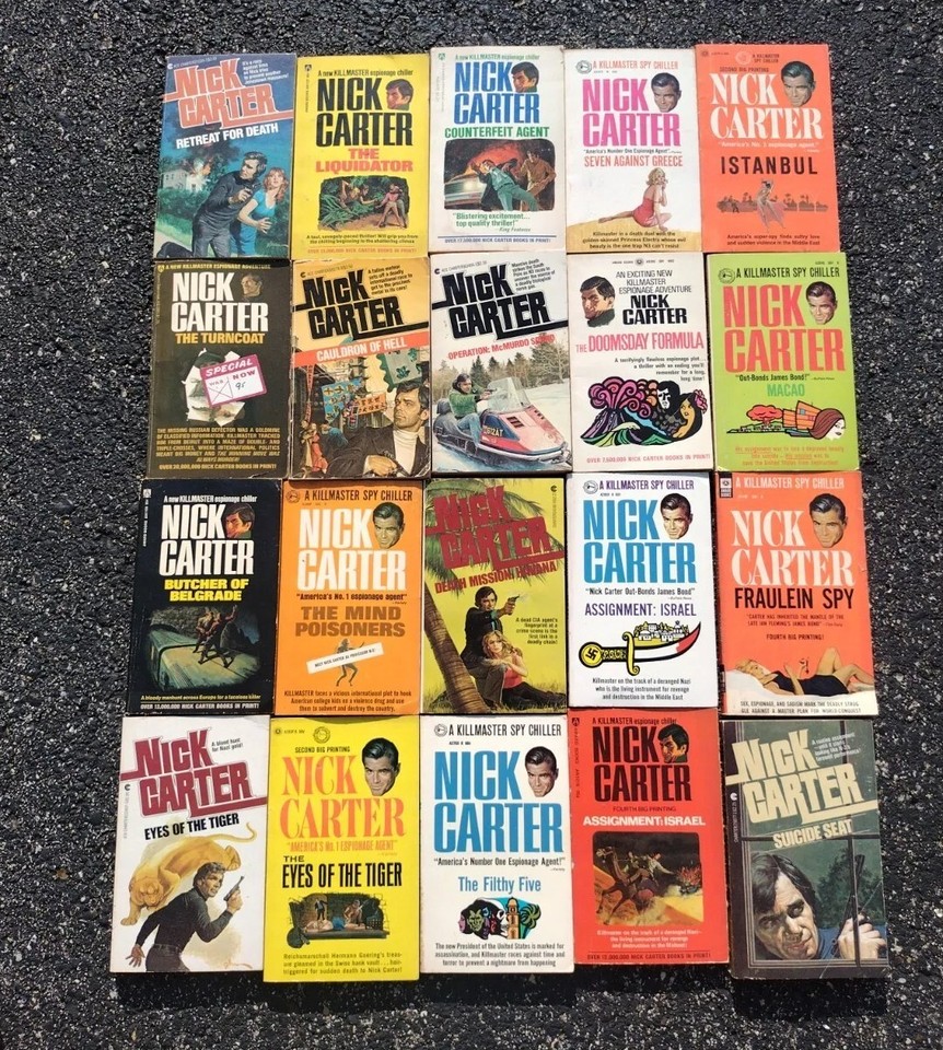 Lot 20 Nick Carter PB Novels Killmaster Spy Chiller Nice Set! Fast Ship ...