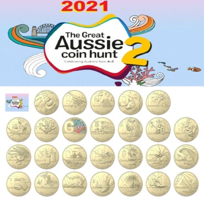 2021 Alphabet $1 Coins A to Z . Coin Hunt $1 coin all the letters ...