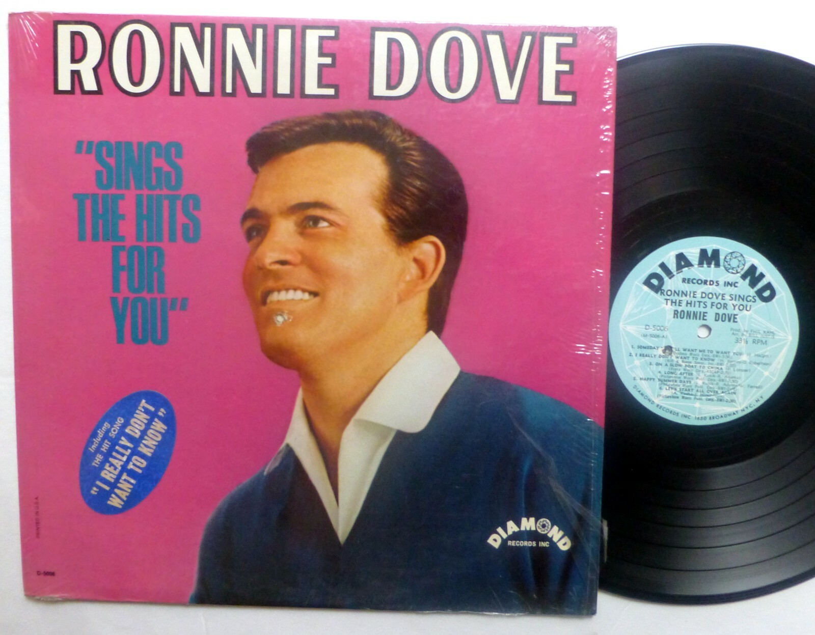 RONNIE DOVE Sings the hits for you LP Diamond 5006 pop vocal from 1966 ...