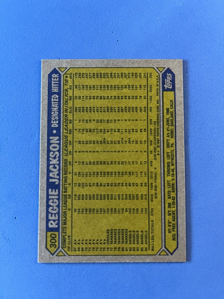 1987 Topps Reggie Jackson #300 Baseball Card Angels Very Sharp | eBay
