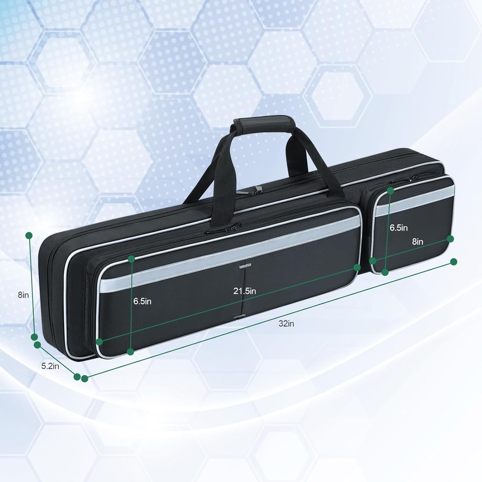 Pool Cue Case 4X5 Pool Cue Carrying Case Soft Padded Billiard Stick Bag ...