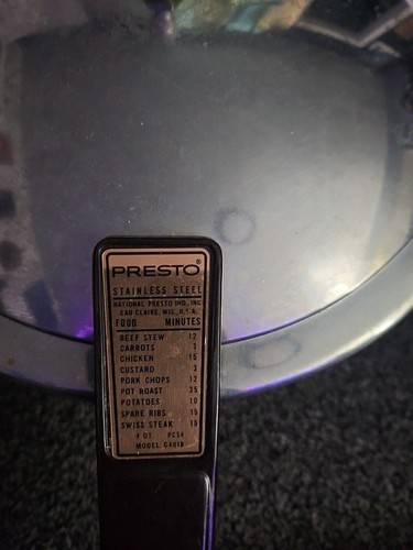 Presto Stainless Steel Pressure Cooker – Model C401B 4 Quart Very Nice ...