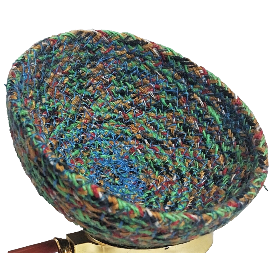 Vintage Boho Colorful Fabric Coned Small Bowl Storage Basket Trinket ...
