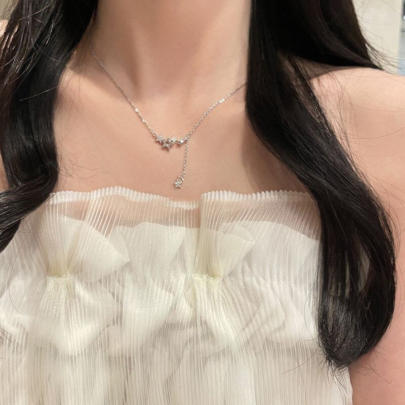 Zircon Star Tassel Necklace Pendant Charm Clavicle Chain Versatile ...