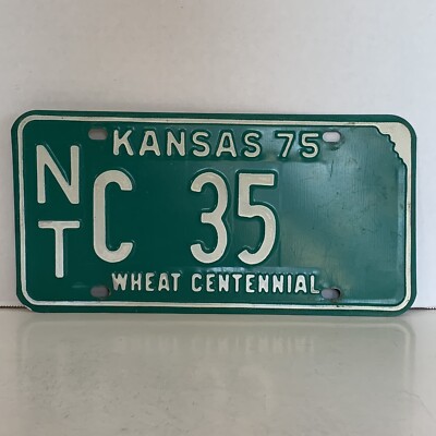 1975 Kansas License Plate C 35 Norton County NT Collector Man Cave ...