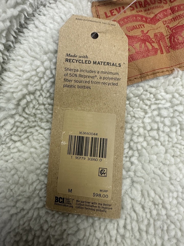 New Levis Men’s Type III Sherpa Trucker Jacket 163650044 Mustard Medium ...