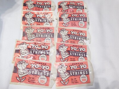 Vintage 10 CENT PACK Duncan YoYo Replacement String Packs NOS NIP Lot ...