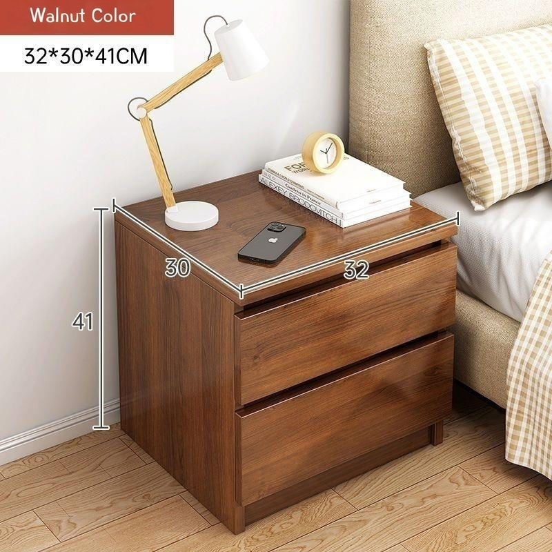 2 Drawers Wooden Bedroom Bedside Cabinet Shelf Nightstand Side Table ...