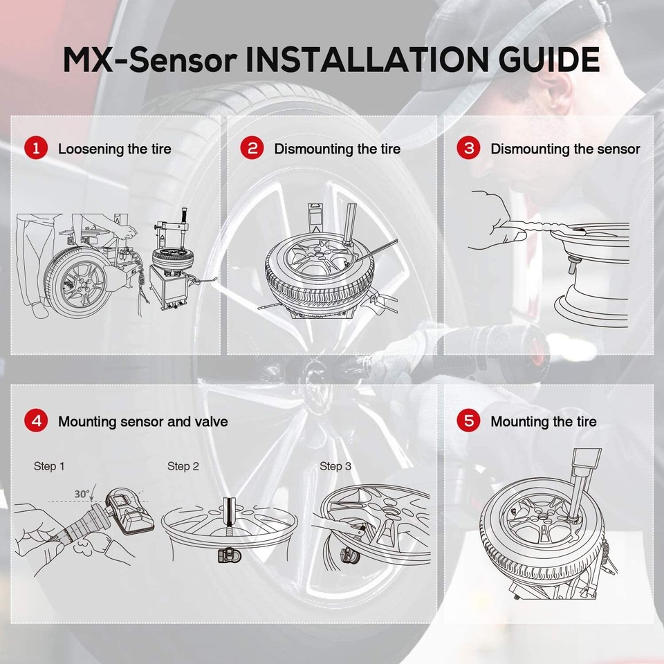 Autel TPMS MX-Sensor 315MHz & 433MHz 2 in 1 Auto Tire Pressure Sensor ...