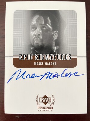 Moses Malone Autograph 1999 Upper Deck Century Legends Epic Signatures ...