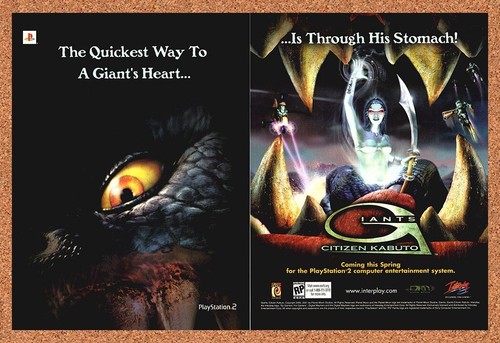 Giants Citizen Kabuto PS2 Original 2002 Ad Authentic Video Game Wall ...