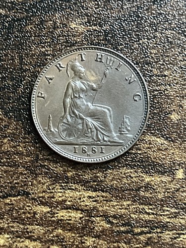 1881 Great Britain UK 1 Farthing XF Extremely Fine Victoria Rare Old ...
