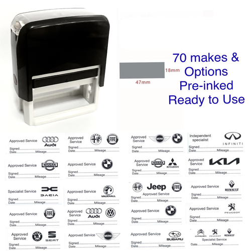 70 MAKES - GARAGE SELF SERVICE STAMP, 47x18mm,Self-inking, Quality ...