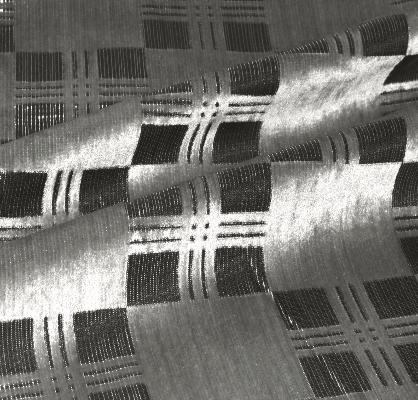 mq08a Silver Metallic Ash Grey Black Checker Shimmer Velvet Style ...