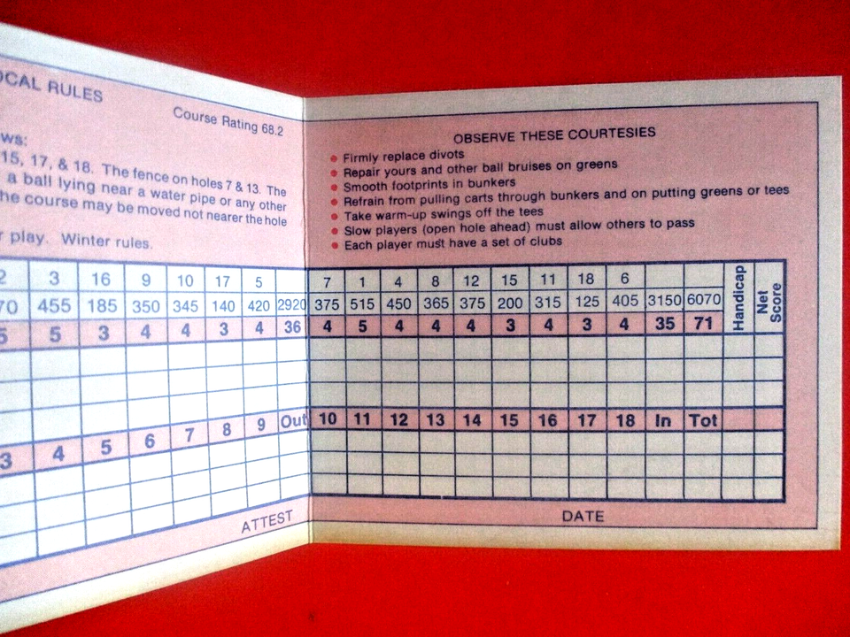 vtg - Golf Scorecard - MAXWELTON BRAES GOLF COURSE & COUNTRY CLUB cc ...