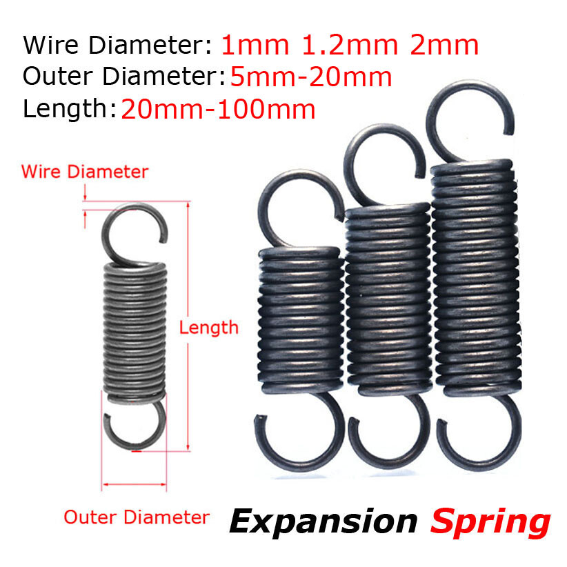 Wire Dia 1mm 1.2mm 2mm Expansion Spring Extension Tension Expanding ...