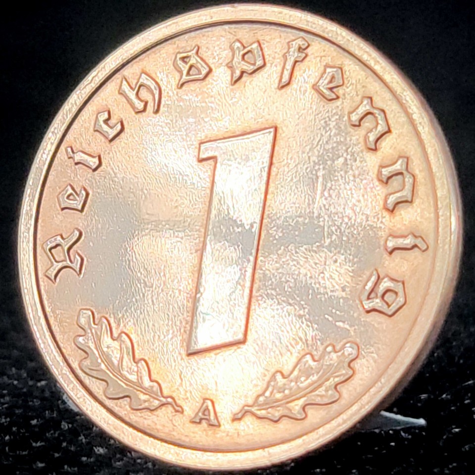 Nazi Germany *Beautiful* Genuine Third Reich WW2 1 Reichspfennig ...