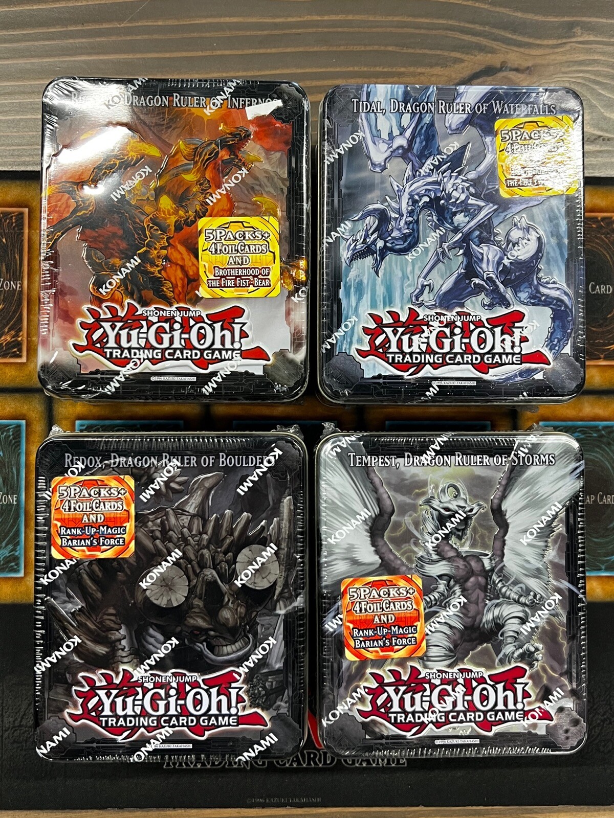 Yugioh Tidal Blaster Redox Tempest Dragon Ruler Tin Set of 4! Factory ...