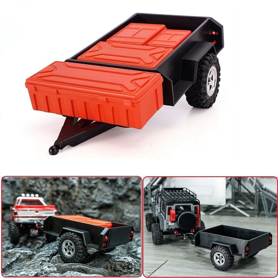 TRX-4M Utility Trailer w/ Hitch &Storage Boxes 1/18 Traxxas TRX4M RC ...