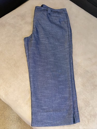 Womens Heathered Gray Counterparts Flat Front Capri Pants Size 14 very ...